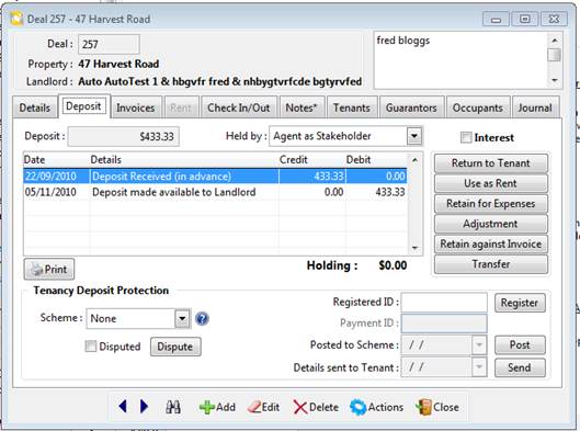 Tenancy Deposit Protection with Rentman
