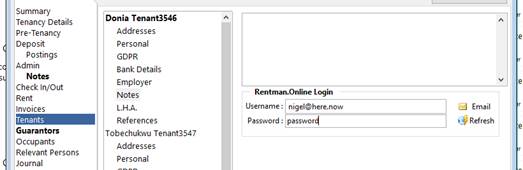 On the tenant’s tab of the tenancy screenunder notes is the ...